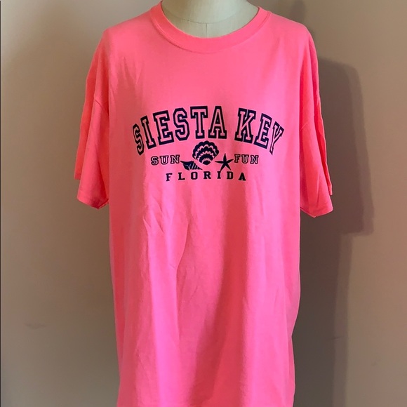 Gildan | Tops | Neon Siesta Key Tshirt | Poshmark